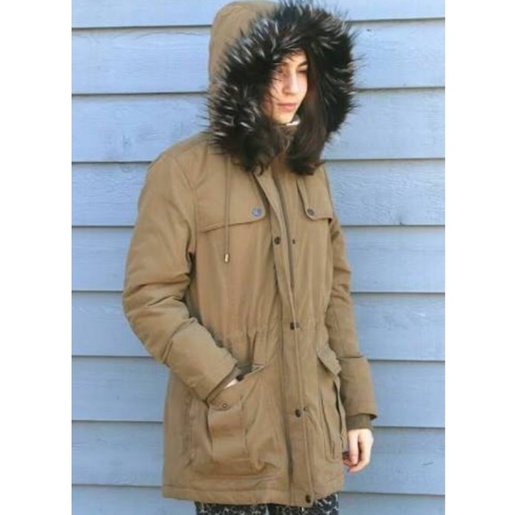 Sebby | Jackets & Coats | Sebby Collection Tobacco Faux Fur Anorak ...
